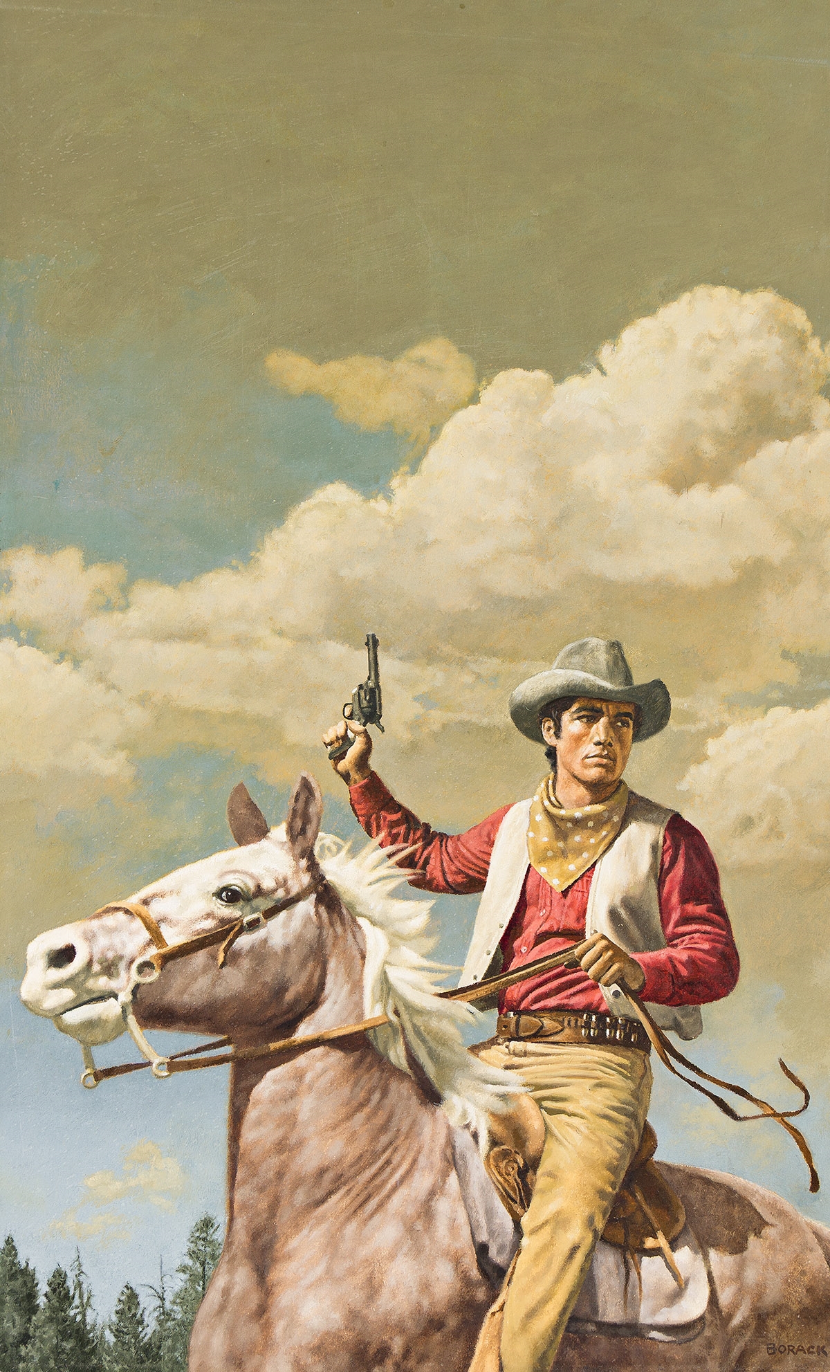 Stanley Borack | Cowboy on horseback (Circa 1960) | MutualArt