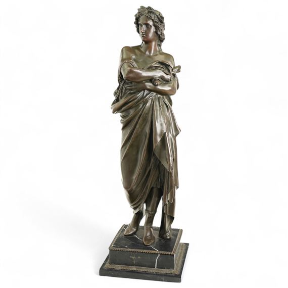 Aimé Jules Dalou | Bronze standing figure of a Roman scholar holding a ...