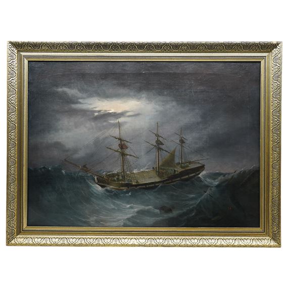 Joseph Heard | Barque Ship in Distress in a Moonlit Storm (2007 ...
