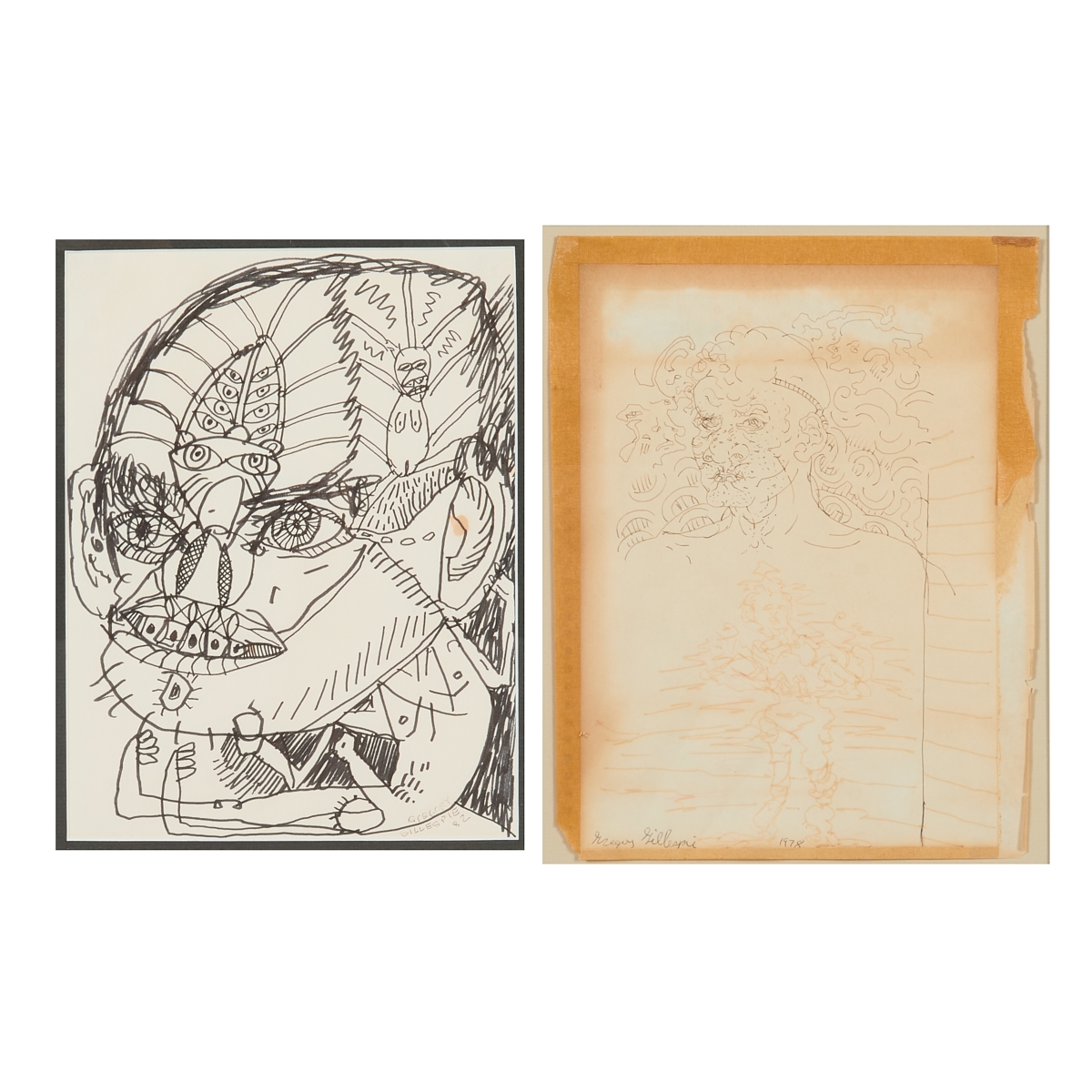 Gregory Gillespie | Gregory Gillespie, two drawings (1982) | MutualArt