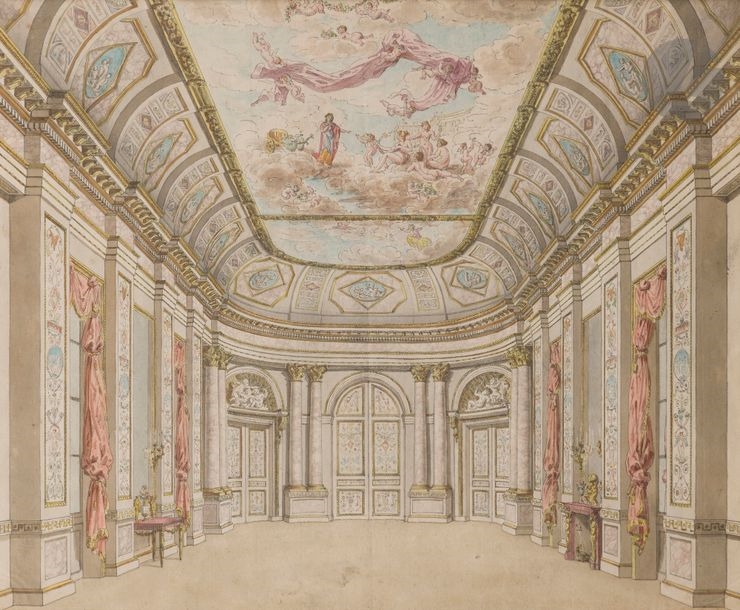 Jean Démosthène Dugourc | Decorative project with Juno, nymphs and ...