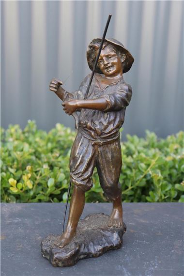Rubens Capaldo | Rubens Capaldo Antique patinated bronze of a fisher ...