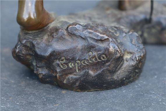 Rubens Capaldo | Rubens Capaldo Antique patinated bronze of a fisher ...