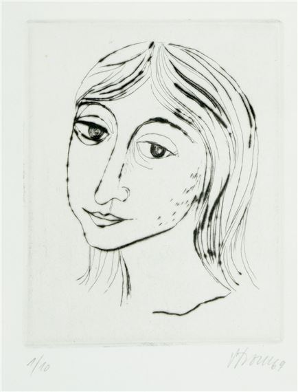 Ernst Strom | Frauenbildnis (1969) | MutualArt