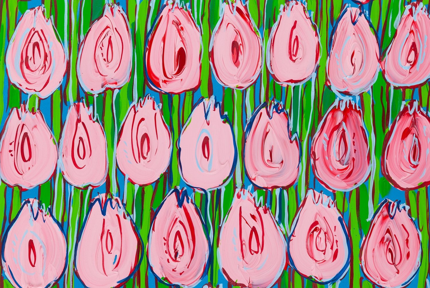 Edward Dwurnik | Pink tulips (2017) | MutualArt