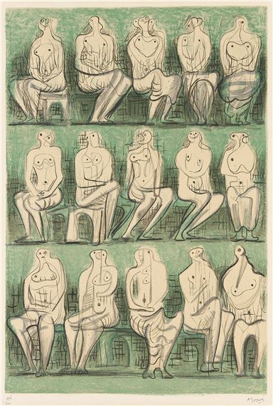 Henry Moore | Seated Figures (1957) | MutualArt