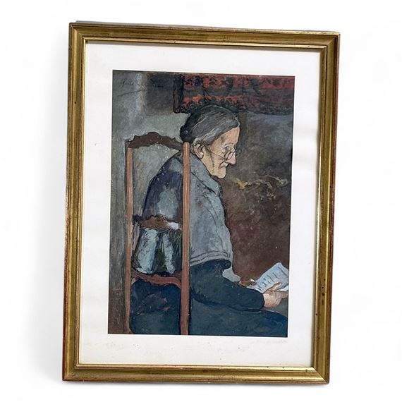 Charles Milcendeau | Portrait de dame à la lecture de dos | MutualArt