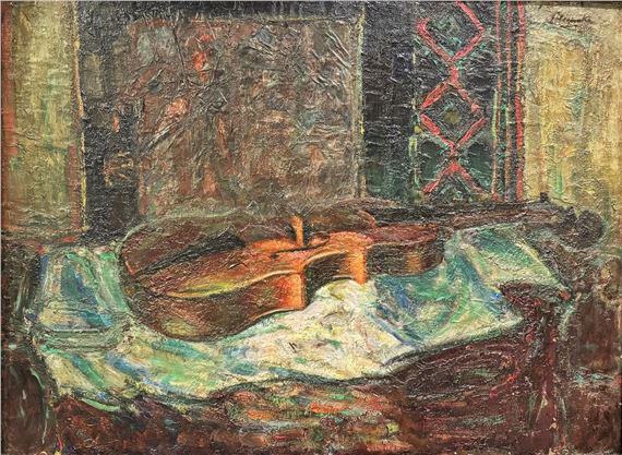 György Simonka | Still life with violin | MutualArt