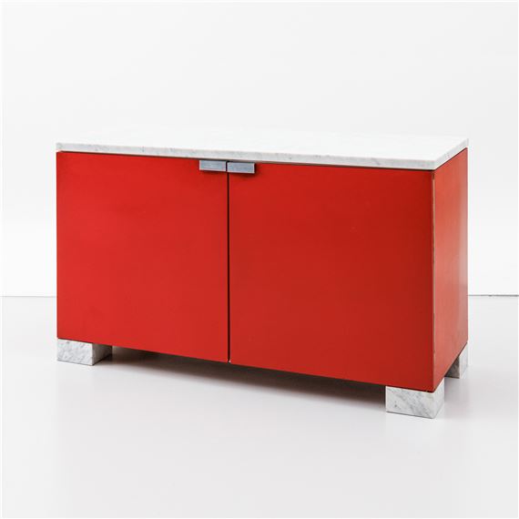 Alfred Hendrickx | A red lacquered white marble 1960s model 444 two ...