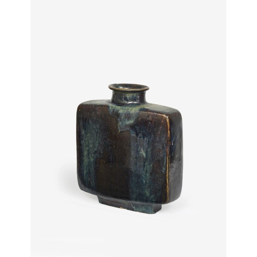 Pierre Culot | Important vase méplat en grès, émaux à base d’oxyde de ...