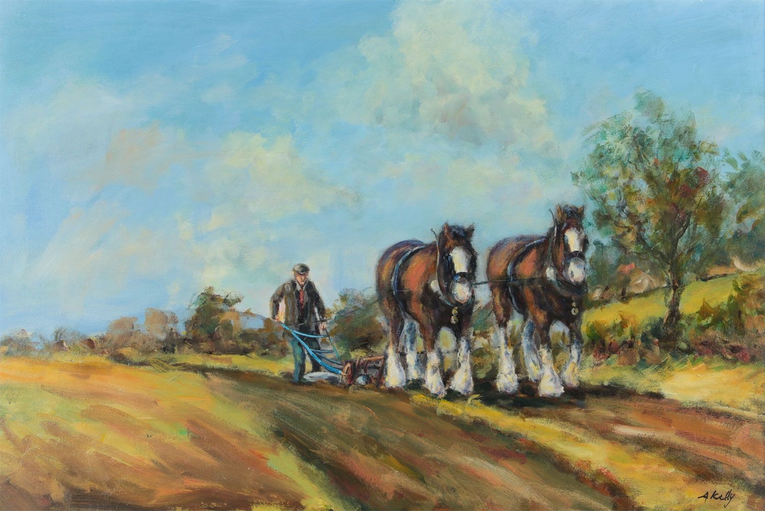 Ann Kelly | PLOUGHING WITH THE HORSES | MutualArt