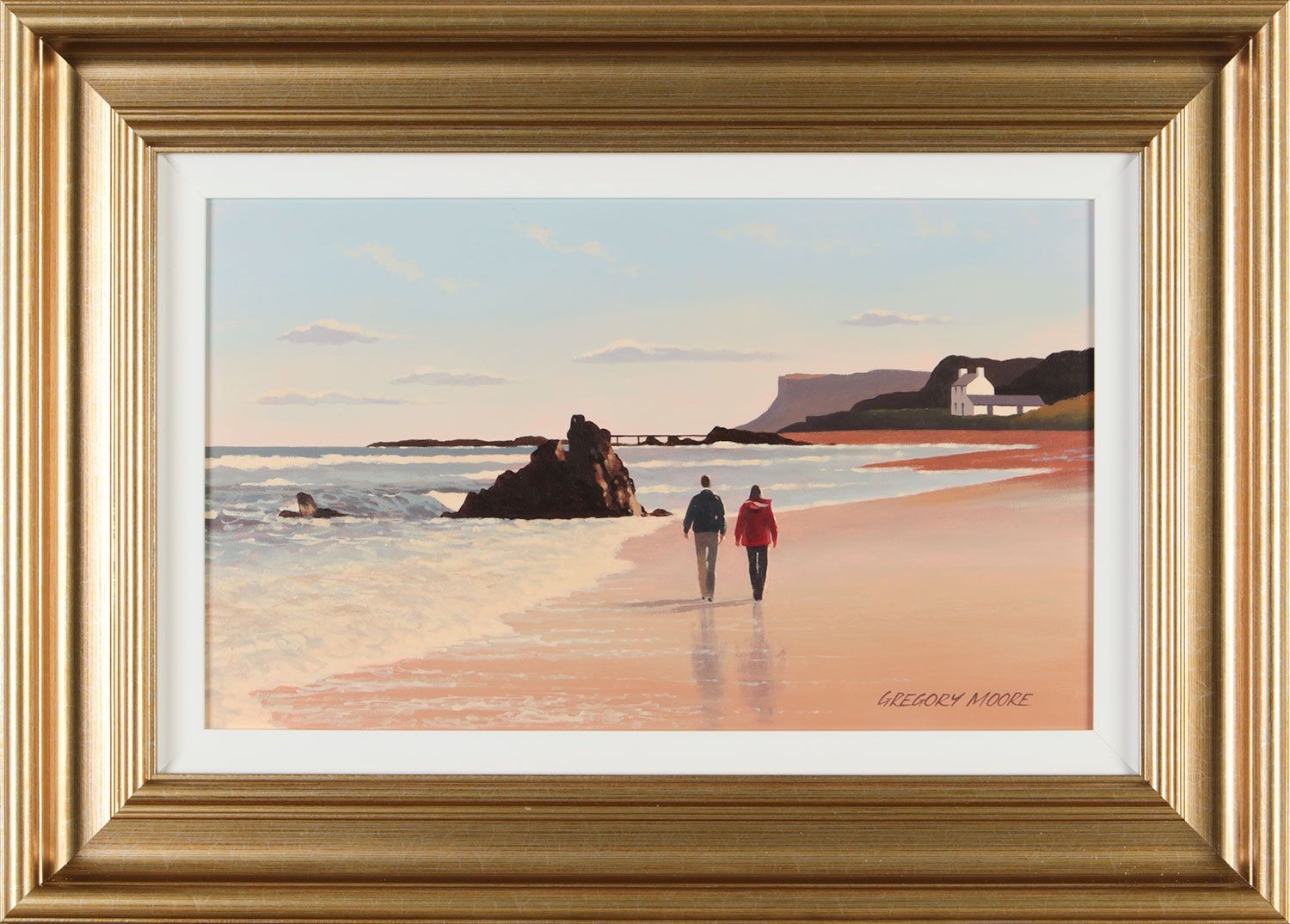 Gregory Moore | WALKING ALONG THE BEACH SHORE | MutualArt