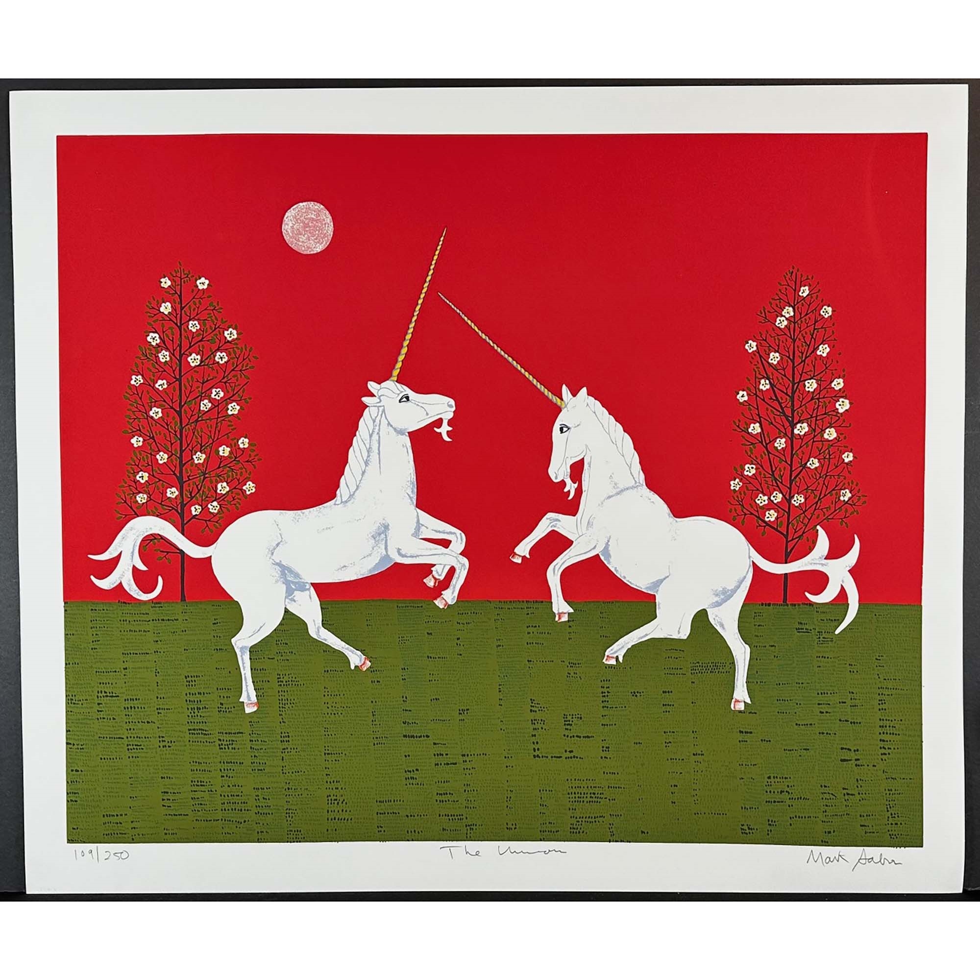 Mark Sabin | Mark Sabin (American 1936) Screenprint Unicorn signed ...