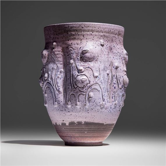 Edwin & Mary Scheier | Vessel with figures (1990) | MutualArt