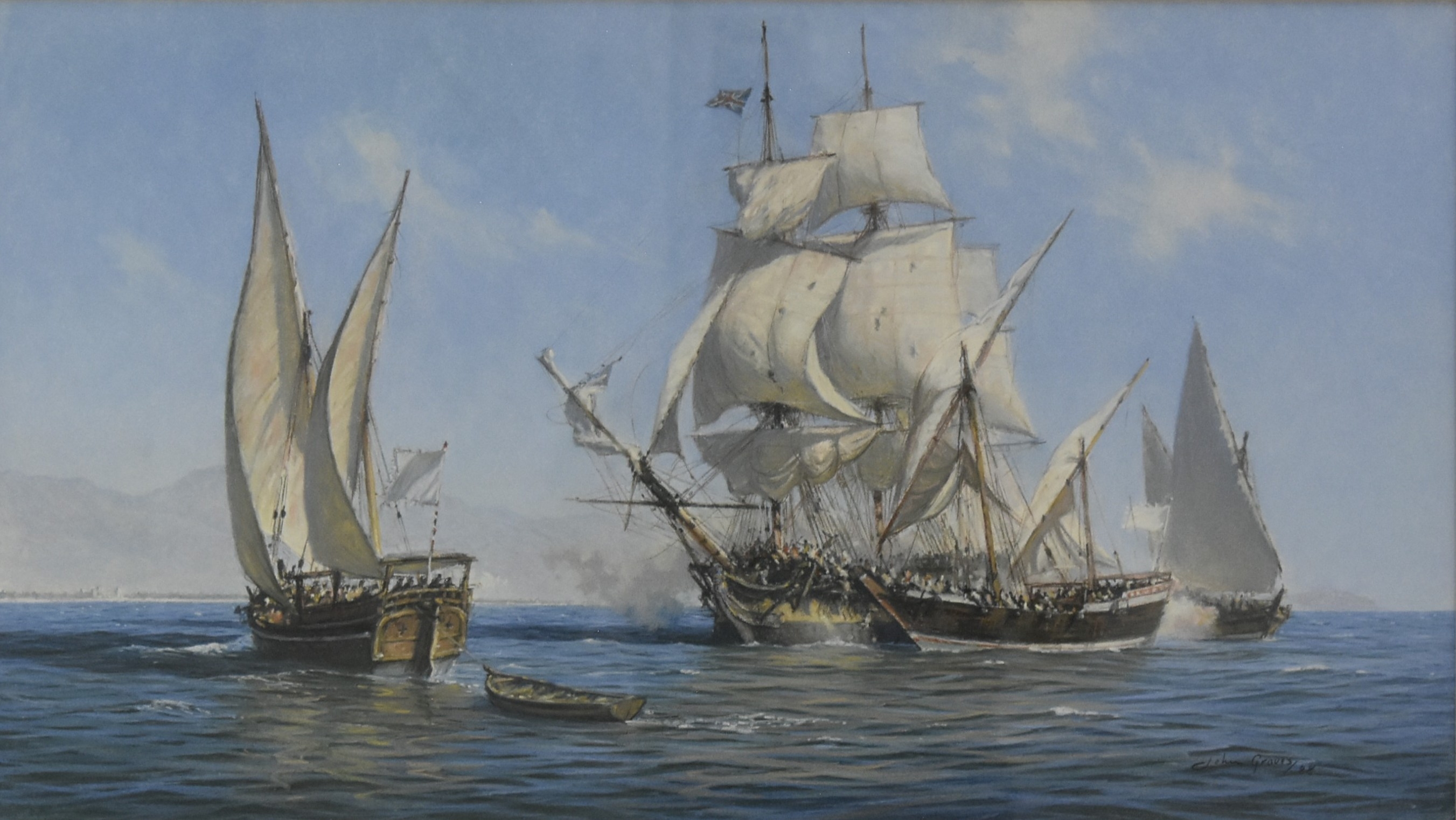 John Michael Groves | East Indiamen and Pirate Dhows in the Strait of ...