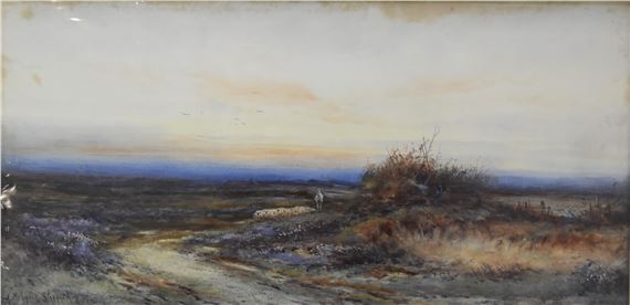 Alexander Molyneux Stannard | Fishing Vessels on a Lake with Town and ...