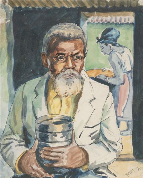 George Pemba | Old Man Drinking Umqombothi (1935) | MutualArt