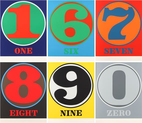 Robert Indiana | Numbers (six works (1968) | MutualArt