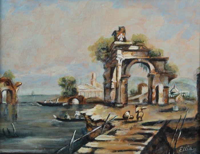 Jesse Owen Ellis | Capricci of Ancient Ruins with Figures | MutualArt