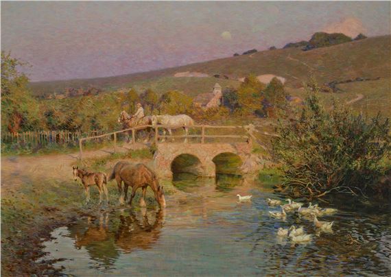 Frederick Hall | The sun's last lingering rays (1901) | MutualArt