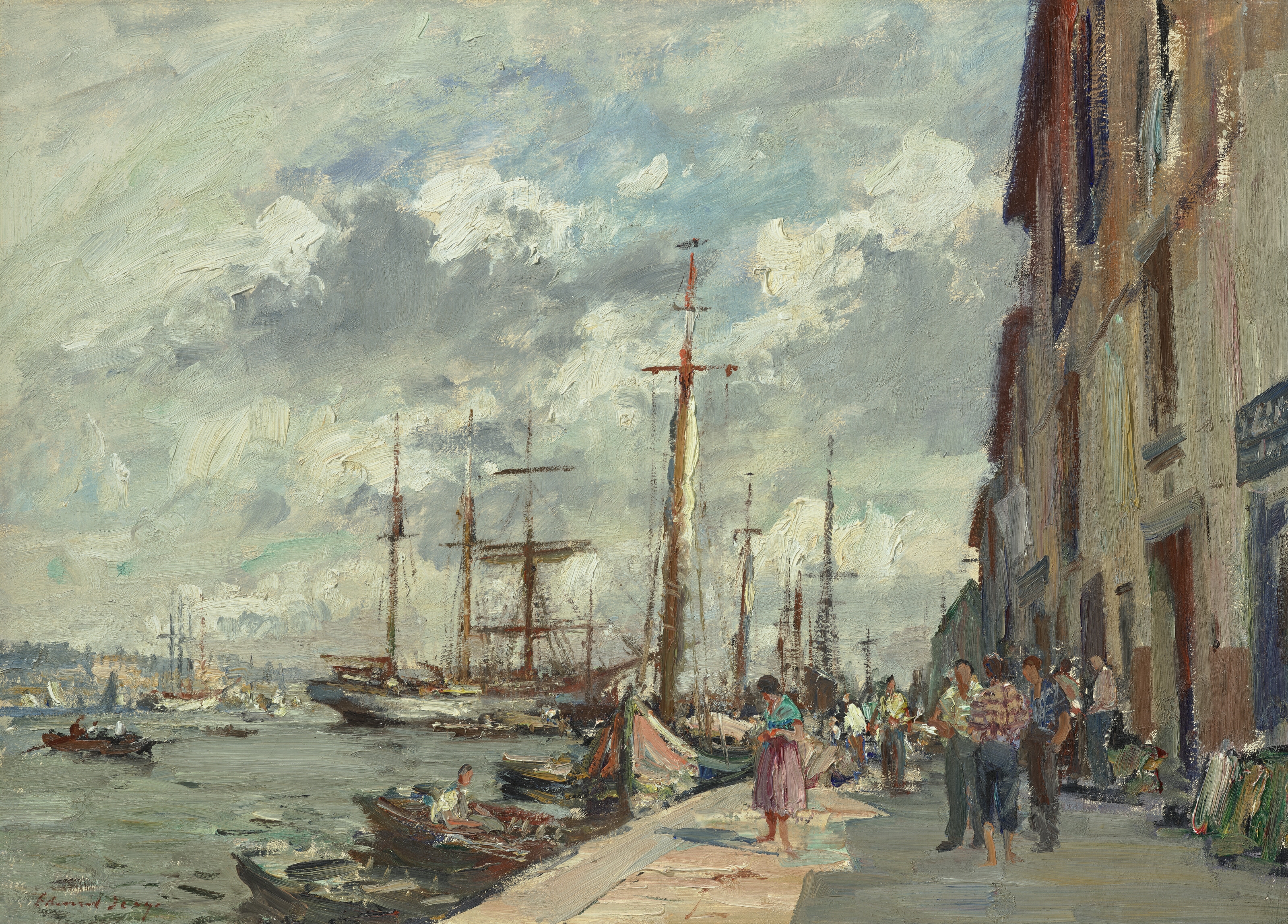 Edward Brian Seago | The Quayside, Lisbon | MutualArt