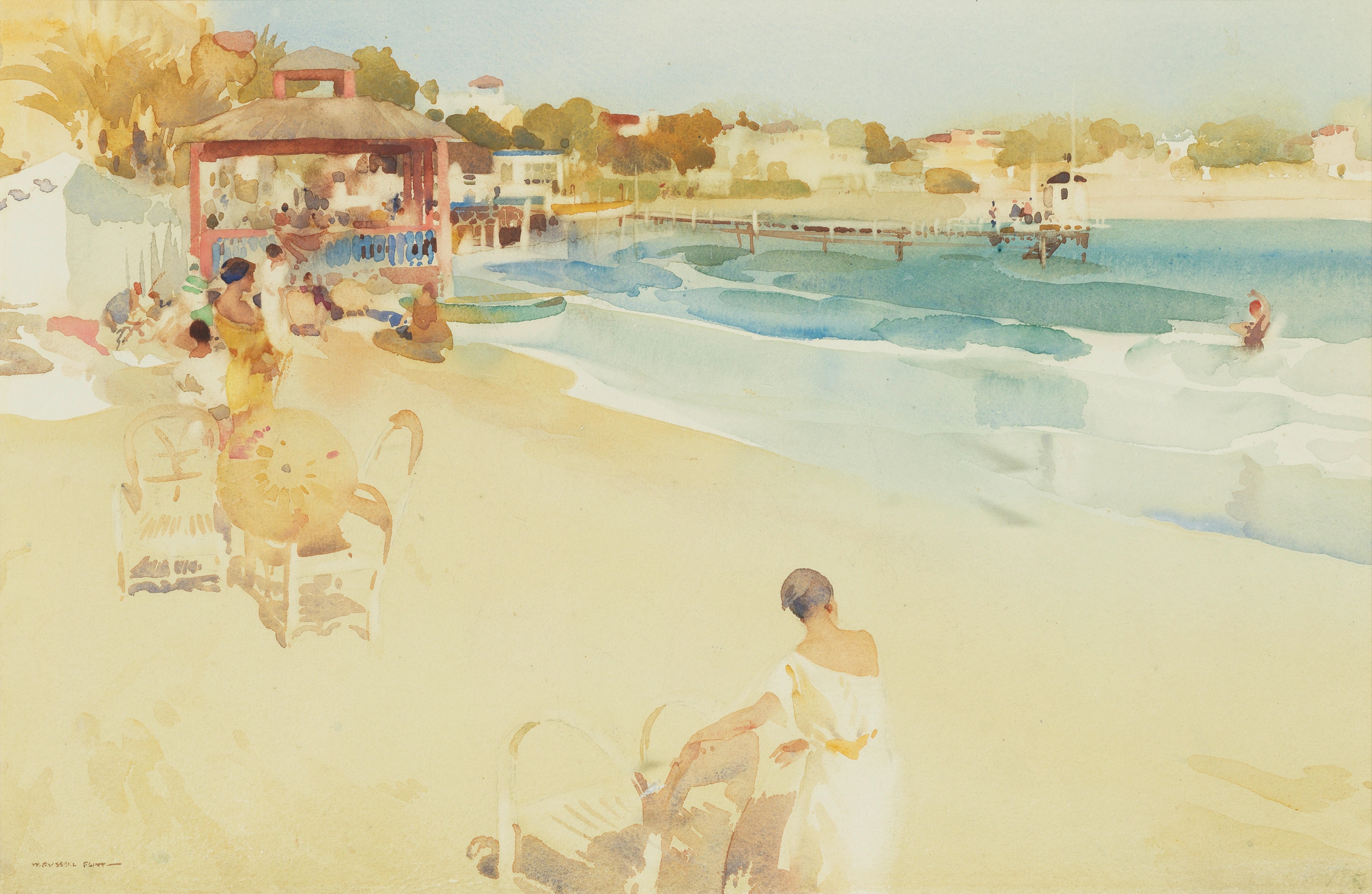 William Russell Flint | Afternoon on the beach | MutualArt