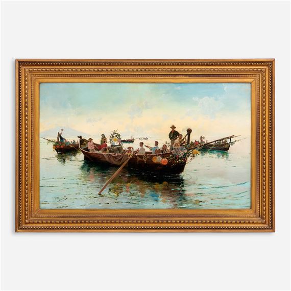 Blas Olleros y Quintana | Boats of Napoli (1886) | MutualArt