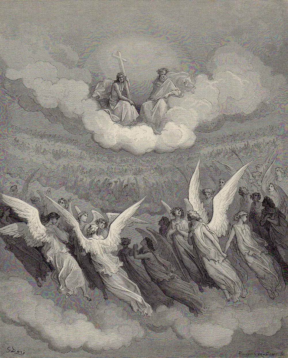 Gustave Doré | Gustave Dore God with His Son (Heaven Rung with Jubilee ...