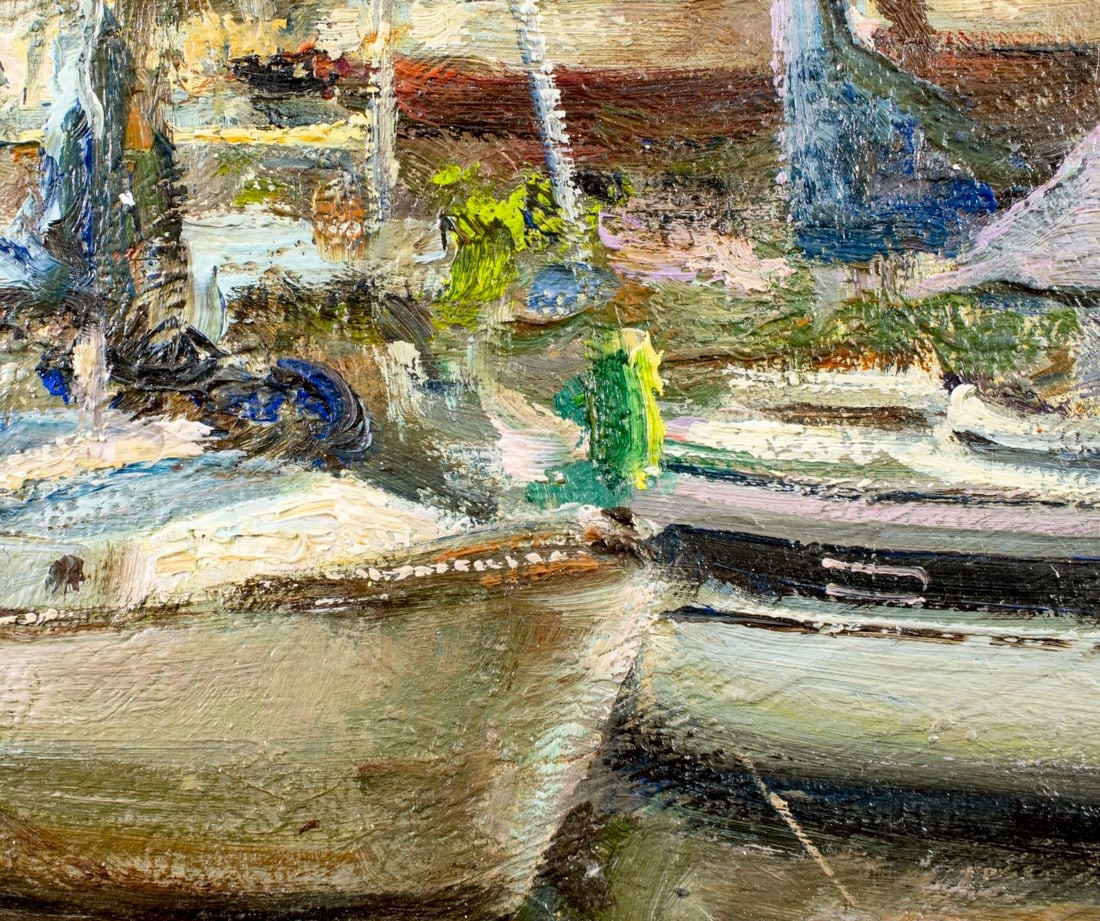 Denys Rubio | Harbor Scene with Boats | MutualArt
