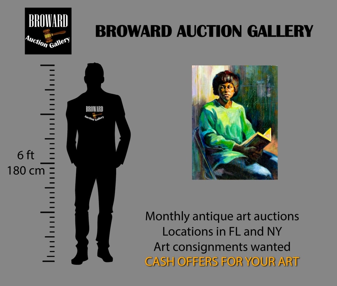 John Reilly | Portrait of Black Woman with Book | MutualArt