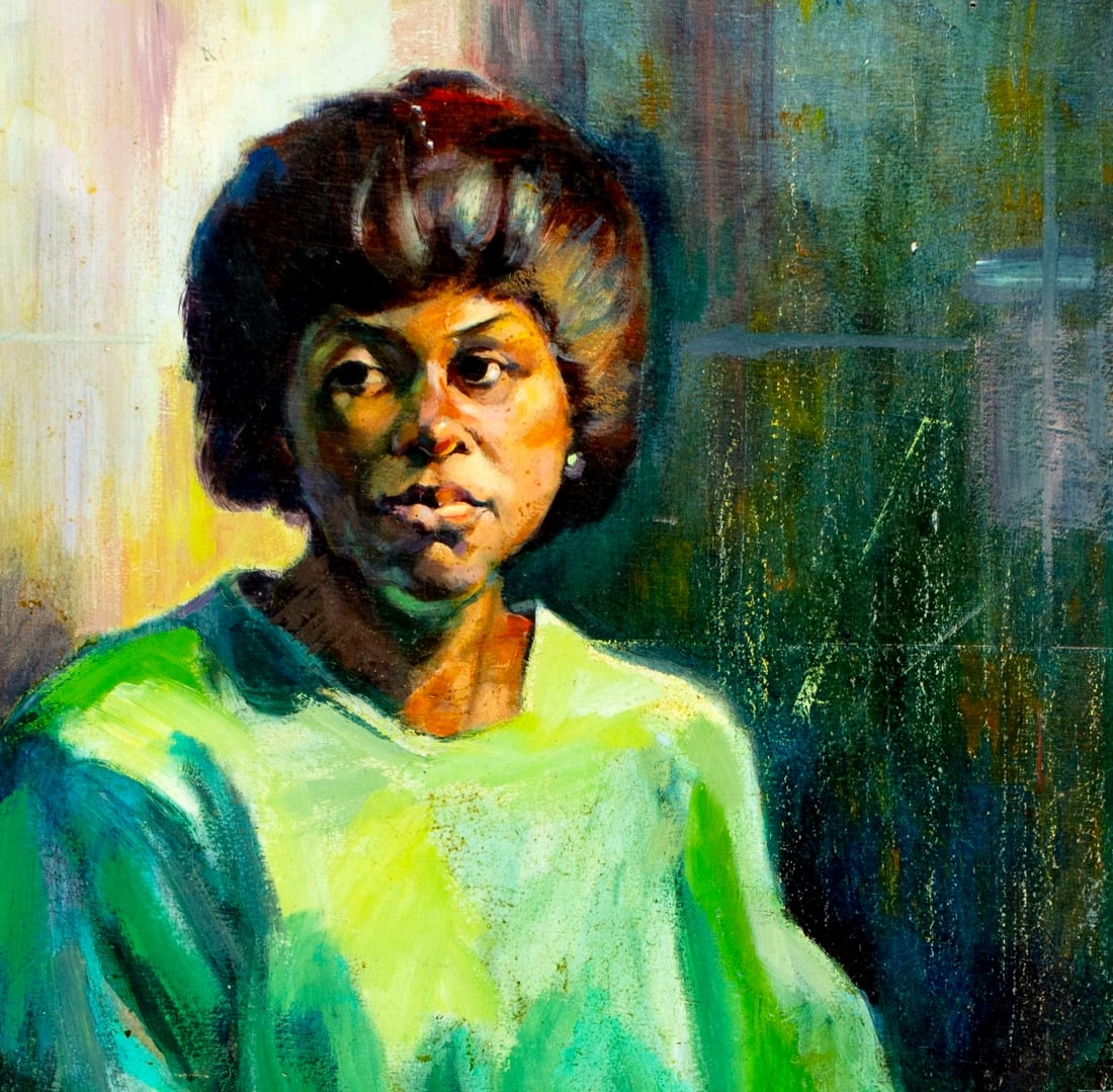John Reilly | Portrait of Black Woman with Book | MutualArt