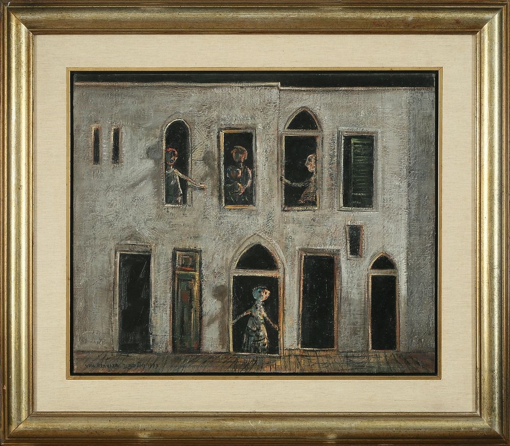 Yosl Bergner | Jaffa Walls (1979) | MutualArt