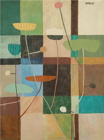 Avraham Naton | Cubist Flowers (1957) | MutualArt