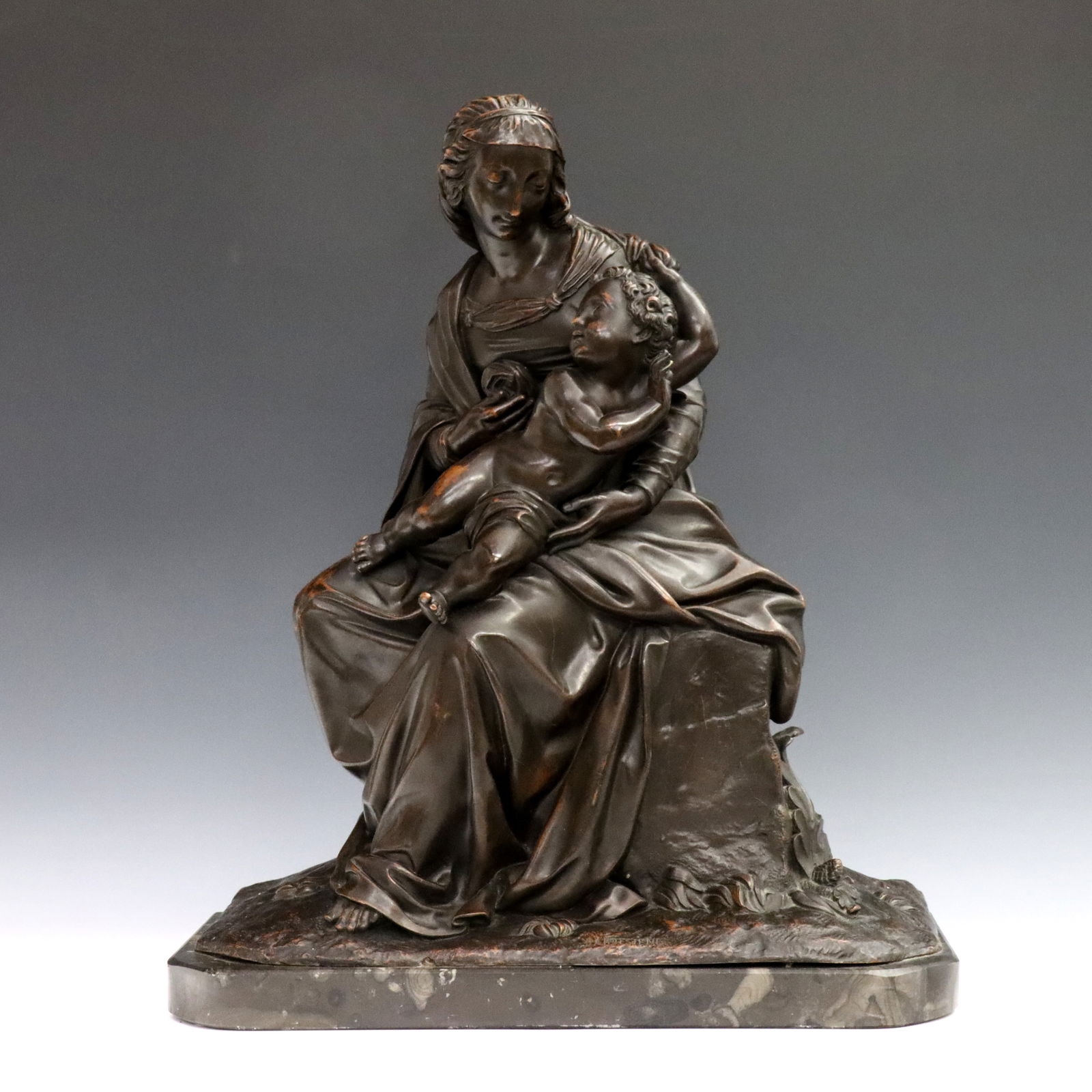 Ferdinand Barbedienne | Copper Clad Figure of Mother & Child (Circa ...