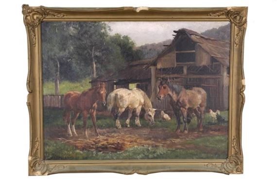 Jan Hendrik Scheltema | Horses amongst hens | MutualArt