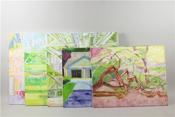Adrianne Lobel | Group of 5 Adrianne Lobel Expressionist Paintings ...