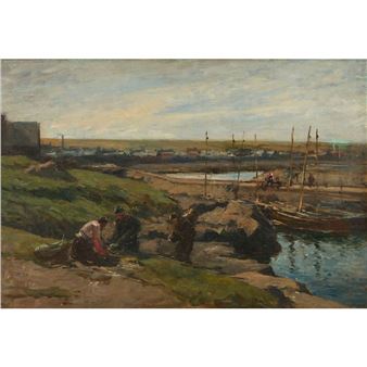 Archibald David Reid | Mending nets (1875) | MutualArt