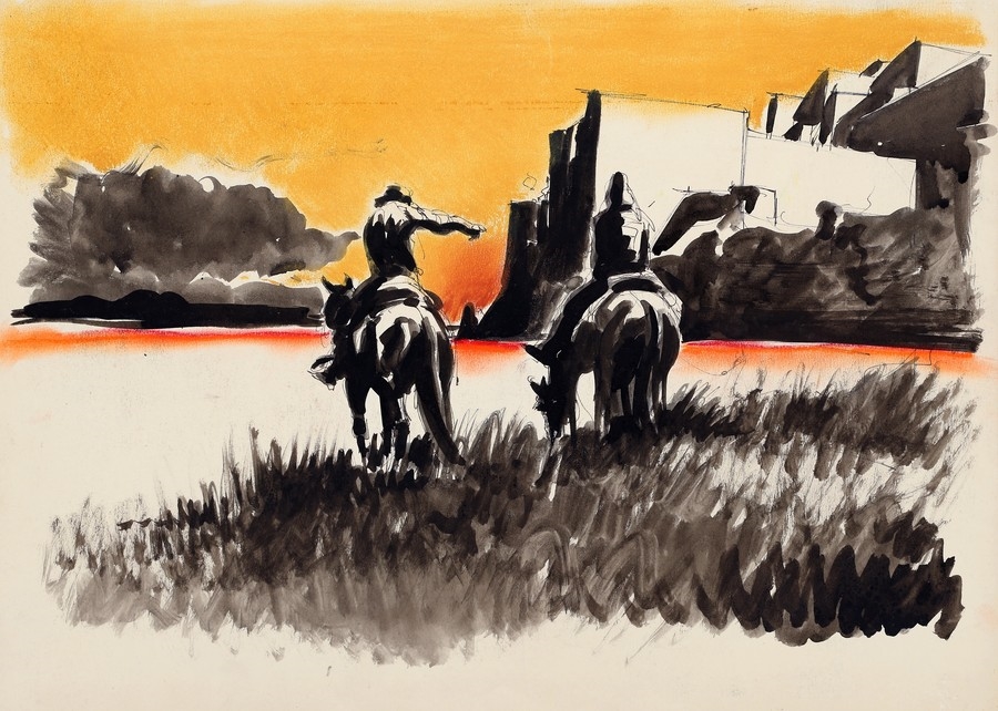 Max Mayeu | Les Timour, illustration inédite au lavis d'encre de Chine ...