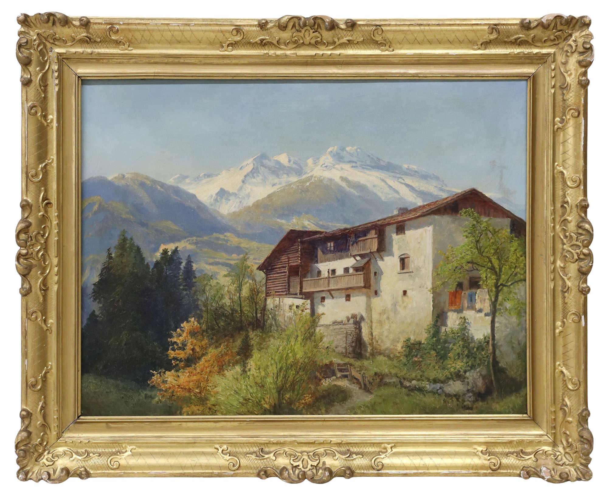 Konrad Petrides | Alpine Landscape with Cottage | MutualArt