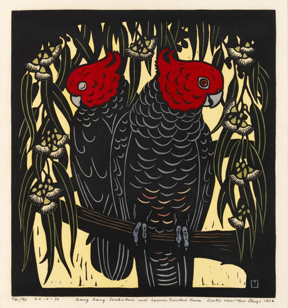 Leslie Sluys | Gang Gang Cockatoos and Lemon Scented Gum 1982 (1982 ...