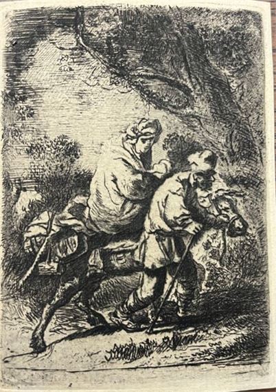 Rembrandt van Rijn | La Fuite en Égypte, effet de nuit (1651) | MutualArt