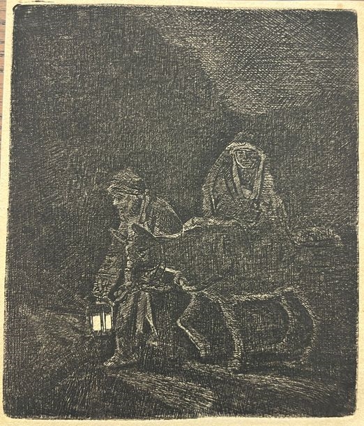 Rembrandt van Rijn | La Fuite en Égypte, effet de nuit (1651) | MutualArt