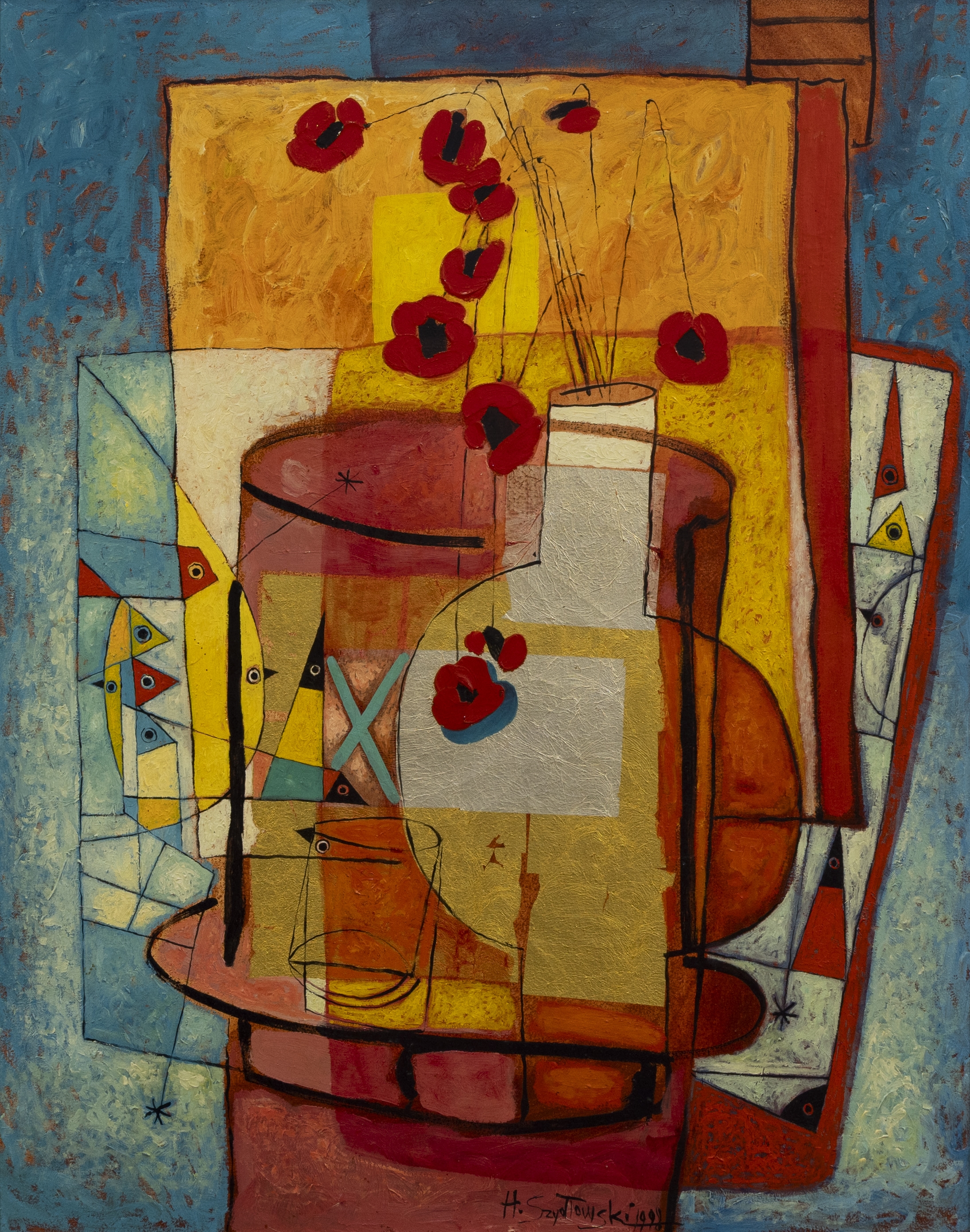 Henryk Szydlowski | - Poppies in the Pink Glass of Dreams | MutualArt