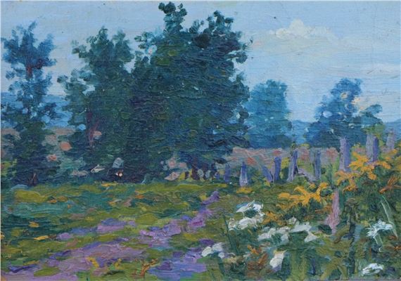 Ada Walter Shulz | Brown County Landscape with Flowers | MutualArt