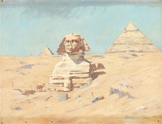 Marcel Meys | Pyramids and Sphynx of Giza. Egypt (1909) | MutualArt