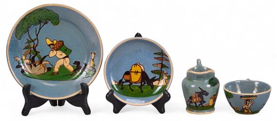 Brian Fitzgerald | Set of four Mexican folk art Tonala ceramics (Circa ...