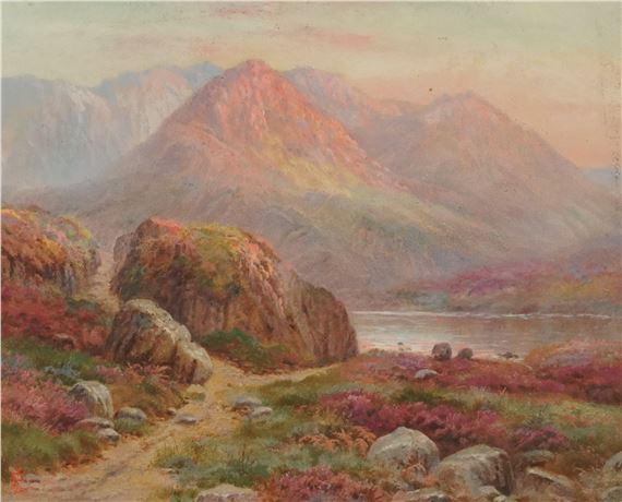 Edgar Longstaffe | Mountainous landscape (19th Century 20th Century ...