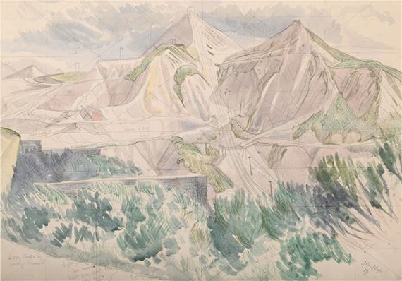 John Northcote Nash | STUDY OF CHINA CLAY QUARRIES, CORNWALL (Circa ...