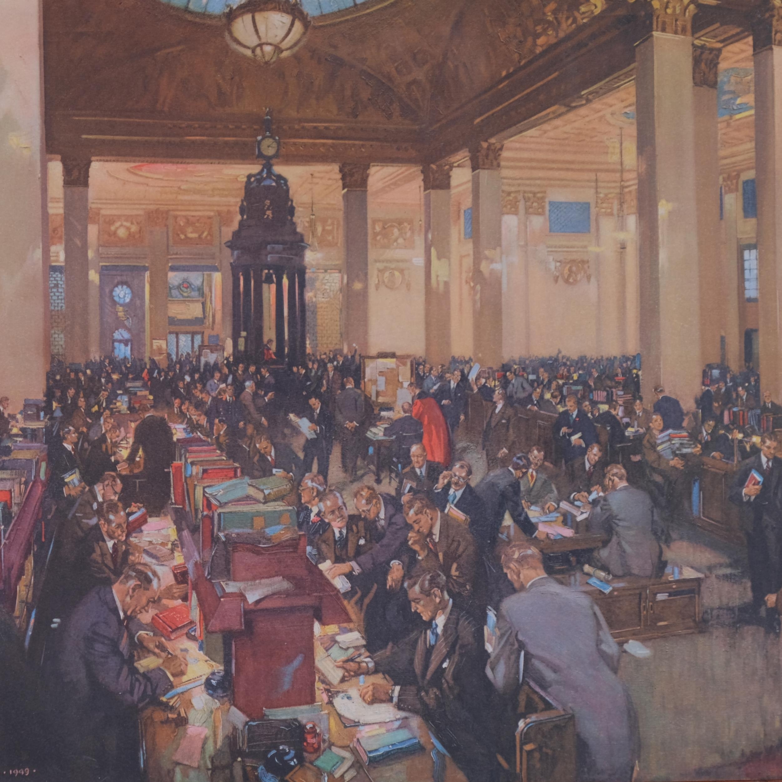 Terence Cuneo | The Underwriting Room at Lloyds (1949) | MutualArt