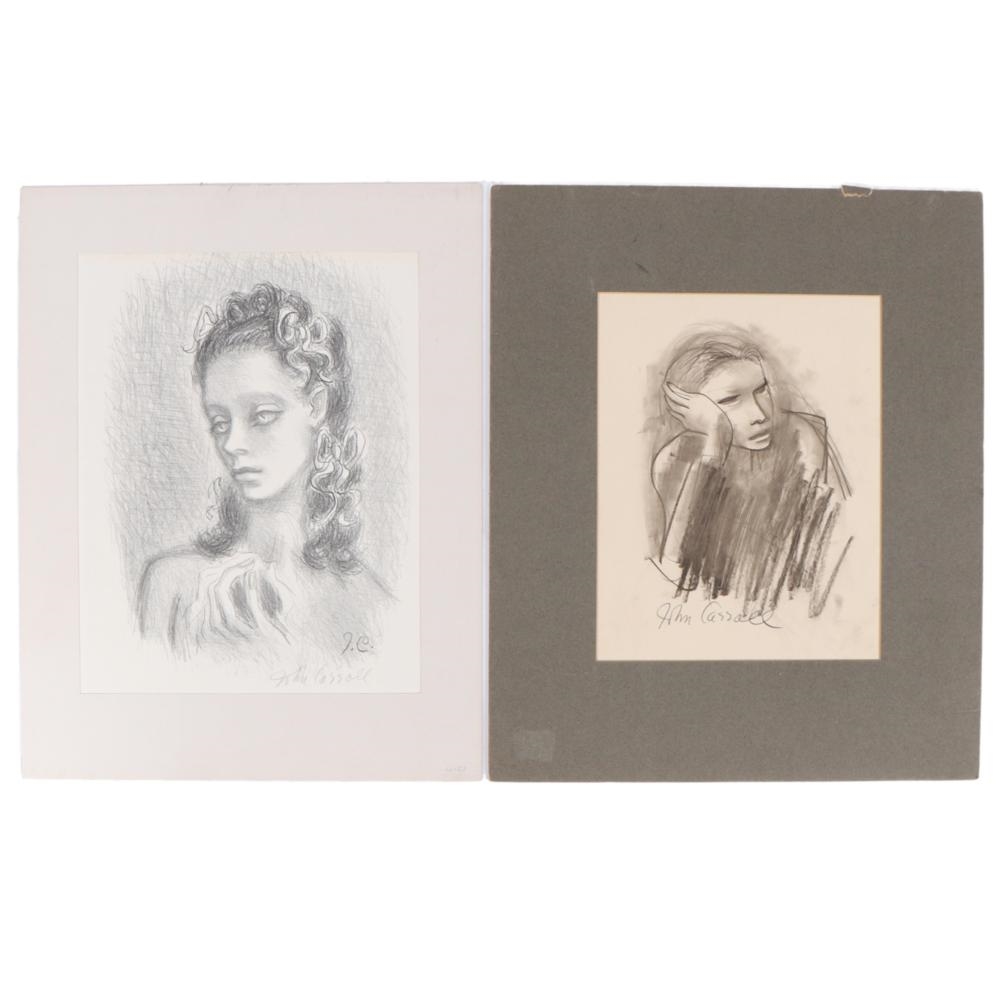 John Carroll | 2 female portraits | MutualArt